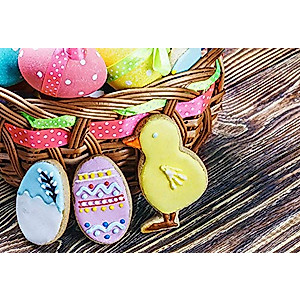 Easter Cookie Cutters, 5 Pieces Chick Carrot Egg Bunny Rabbite Shapes Cookie Cutters Stain Steel Sets Holiday Themed Party Supplies