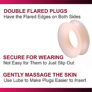 1 1/4 32mm Skin Silicone Double Flare Flesh Tunnels Ear Large Gauge Plugs AECD Ear Stretching Stretchers Piercing SI04 2Pcs