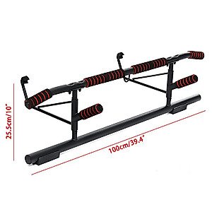 KDFJ Pull up Bar for Doorway, Multi-Grip Chin-up Station, Wall Mounted Pull Up Bar, Portable No Screws Multifunctional Fitness Equipment-Black