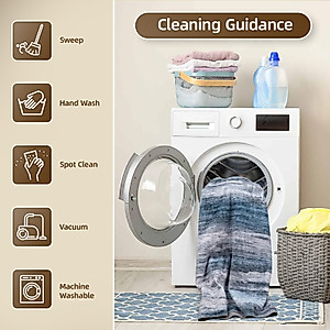 UMBFUN 2x3 Washable Rug Non-Slip, Modern Abstract Navy Rug Indoor Door Mat Throw Carpet As Home Decor for Bedroom Kitchen Bathroom Entryway