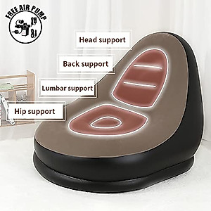 unhg Inflatable Deck Chair with Household air Pump, Lounger Sofa for Indoor Living Room Bedroom, Outdoor Travel Camping Picnic