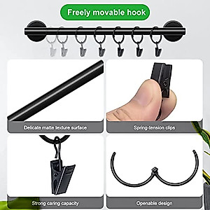 Lunies Hat Rack for Wall with 24 Hooks, Hat Organizer Holder for Baseball Caps, Cap Organizer Hanger, Hat Hanger for Closet, Black Hat Holder with Clips 2 Pack