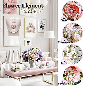 ASTRYAS Artificial Flowers, 2 Pcs Pink Peonies Fake Peony Flowers Light Pink Silk Peonies Arrangements for Home Office Party Wedding Decoration