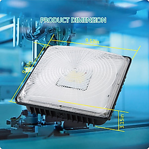 NEW SOONLED LED Canopy Light 45W, AC100-277V,5400Lumens 5000K, ETL & DLC Listed 5-Year Warranty,Waterproof IP65 Canopy LED Light, Square LED Canopy Lights Outdoor