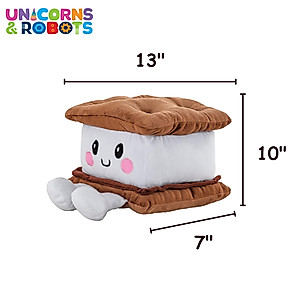 Unicorns & Robots Kids Cozy Fun Scented Plush Pillows, Smores