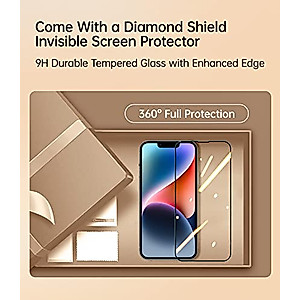 JUESHITUO Magnetic Metallic Glossy Clear for iPhone 14 Plus Case with Full Camera Cover Protection [No.1 Strong N52 Magnets] [Military Grade Drop Protection] for Women Girls Phone Case (6.7")-Blue