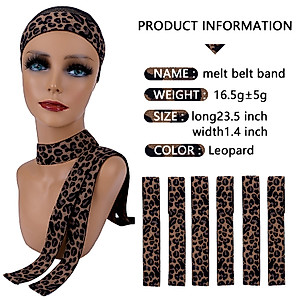 Elastic Bands for Wig Edges - Adjustable Leopard Print Wrap for Laying and Melting Lace Frontal Edges, Comfortable Fit