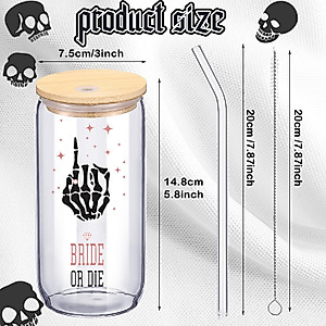 Umigy 6 Pcs Bride or Die Bachelorette Party Decorations 16 oz Till Death Do Us Party Can Shaped Glass Cups Bridesmaid Proposal Gifts Wine Tumblers for Wedding Bridal Shower Proposal Bachelorette Party