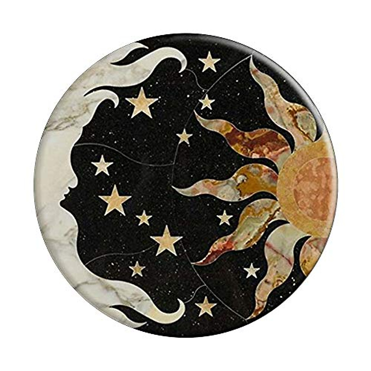 Black Vintage Moon, Sun and Stars Smartphone PopSockets PopGrip: Swappable Grip for Phones & Tablets