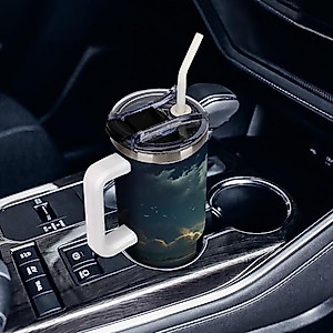 40 Oz Sailing Ship Insulated Stainless Steel Tumbler with Handle & Straw Lid, Reusable Travel Cupholder Friendly Mug for Coffee, Water, Tea