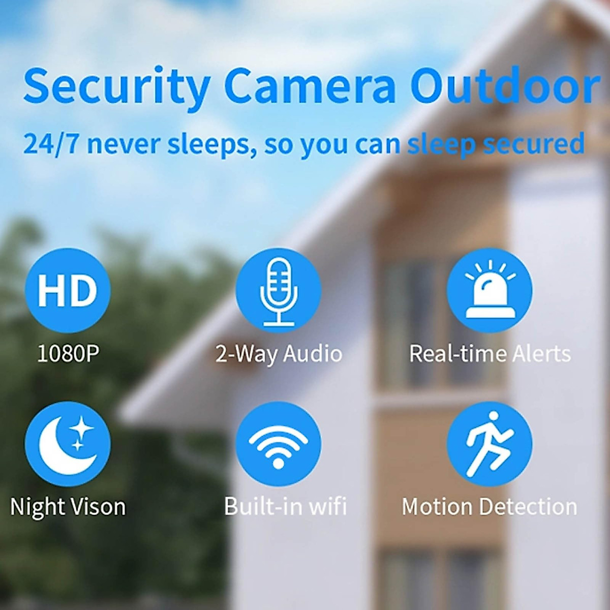 MORESEC Outdoor Security Cameras, Wireless WiFi Light Bulb 1080P Dome Surveillance Cameras 360° View Full-Color Night Vision 2.4GHz WiFi Cameras for Home Security, Easy Installation #ZZ
