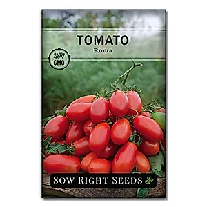 Sow Right Seeds - Roma Tomato Seed for Planting - Non-GMO Heirloom Packet with Instructions to Plant a Home Vegetable Garden - Great Gardening GIF (1)