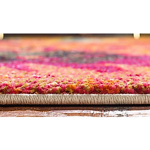 Unique Loom Estrella Collection Distressed, Floral, Abstract, Modern, Bright Colors Area Rug, 5' 0" x 8' 0", Multi/Blue