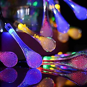 Christmas Decorations Home Decoration, Outdoor Garden Party 20 Led Teardrop Solar Waterproof Garden Lantern String Christmas Tree Decorations for Xmas Winter New Year Party Supplies