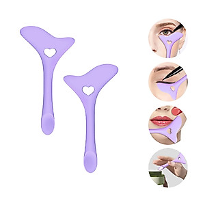SHANPIN 2pcs Eyeline Stencils Silicone Winged Tip Eyeline Aid Eyebrow Pencil Stencil Reusable Smoky Eyeshadow Multifunctional Eye Makeup Tool Kit Quick Stencil Aid Eyeline Molds Eyeliner Stencil