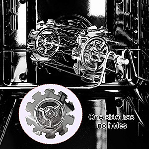 Pilarmuture Stainless Steel BBQ Grill Cage,Metal Roaster Rotisserie Skewers Needle Cage,with 10 Sticks,Meat Skewer Kebab Maker for Rotisserie Oven Roaster,Rotary Skewer Cage,NO Rotary Rod(Silver)