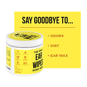 Natural Rapport Dog Ear Cleaner - The Only Ear Cleaner Dogs Need - Ear Cleaner Wipes for Cleaning Out Wax, Dirt, and Contaminants (Wipes, 100 CT)