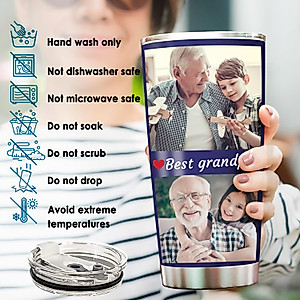 Personalized Photo Tumbler, Custom Coffee Mug Double Sides Print Stainless Steel Insulated Cup, Customized Travel Mug for Him Her Men Women Friends Gift for Valentine's Day Birthday Christmas