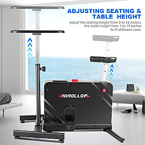 HIROLLOP Indoor Cycling Bike, Standing Desk Exercise Bike with Fully Adjustable for Home, Office, Sport and Workout Cardio（exercise bike with desk）