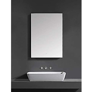 Sunrosa Aluminum Bathroom Medicine Cabinet with Mirror Door, 16"×20" Bathroom Mirror Cabinet,Wall-mountable and Recessed-in Mirror Cabinet, 1 Door Medicine Cabinet Organizer