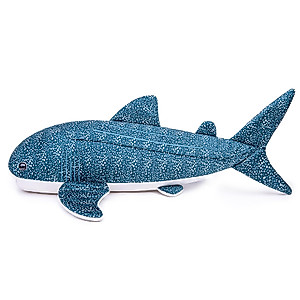 ZHONGXIN MADE Simulation Great Whale Shark Plush Toy - Realistic 20.5" Long Lifelike Blue Texture Whale Shark Stuffed Toys, Super Soft Ocean Sea Creatures Sharks Plush Toy Gift Collection for Kids