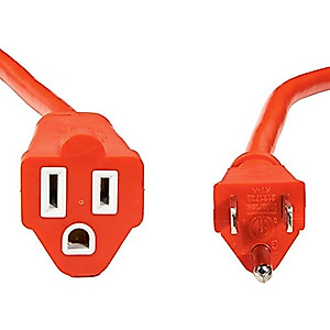 BLACK+DECKER 3-in-1 Electric Leaf Blower, Leaf Vacuum, Mulcher (BEBL7000) & Amazon Basics 50-Foot 3-Prong Vinyl Indoor/Outdoor Extension Cord - 13 Amps, 1625 Watts, 125 VAC, Orange