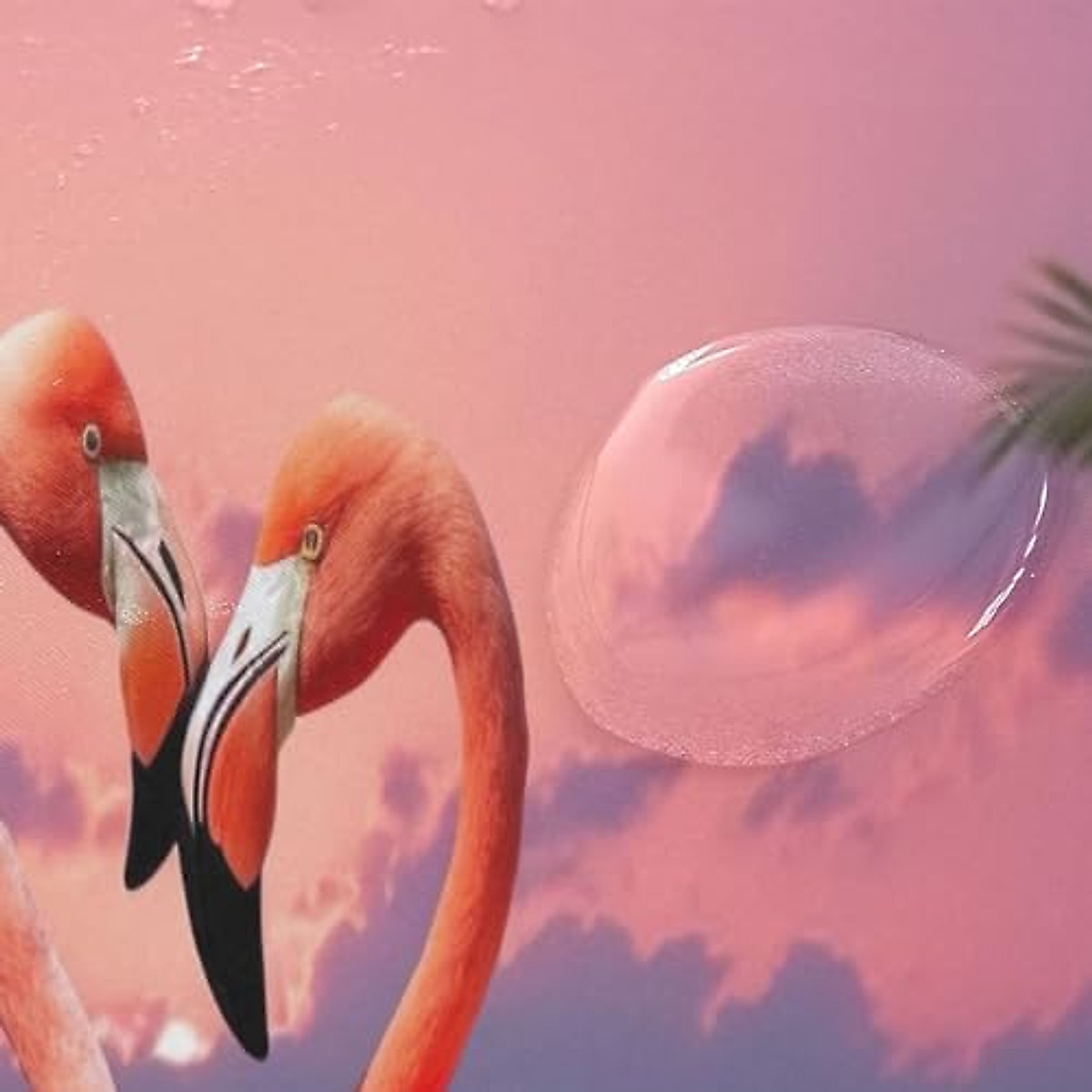 WELLDAY Shower Curtain Flamingos Bathroom Decor Waterproof Fabric with Hooks 60x72 Inch