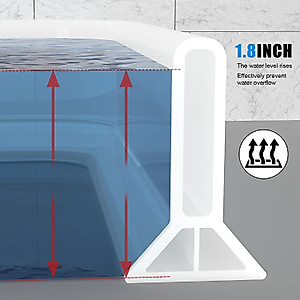 SIKAIQI 78 Inch Shower Threshold Water Dam Collapsible 1.97" Tall Clear Shower Stopper Barrier and Stop Water Keep Dry and Wet Separation Suitable for Bathroom and Kitchen