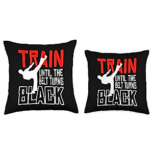 Martial Arts Tees by K Karate Jiu Jitsu Martial Arts Taekwondo Funny Gift Throw Pillow, 16x16, Multicolor