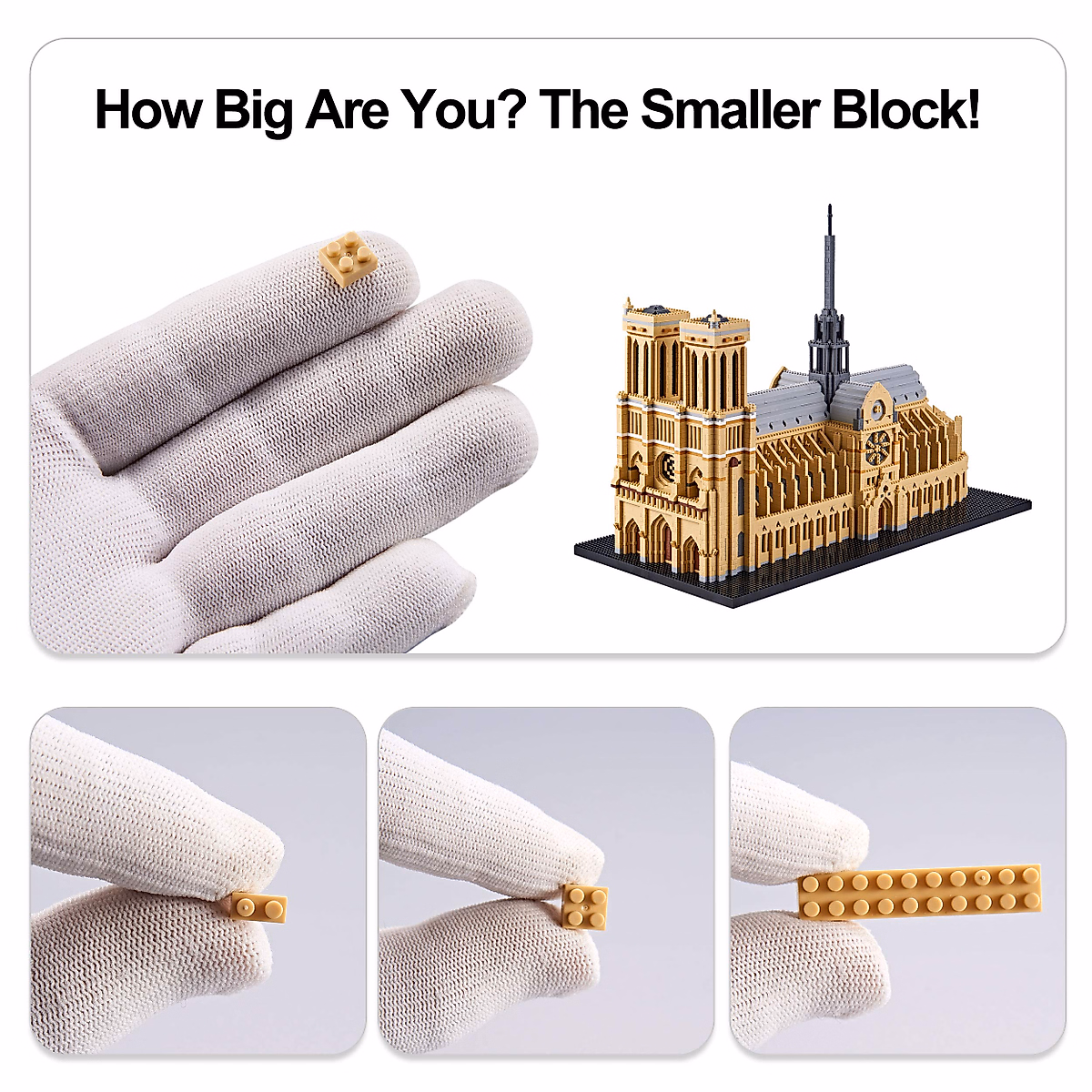 Kadablk Architecture Series Mini Bricks for Adults and Teens,France Notre Dame de Paris Mini Building Blocks Set,Micro Blocks Set,7380 PCS,Landmark Model