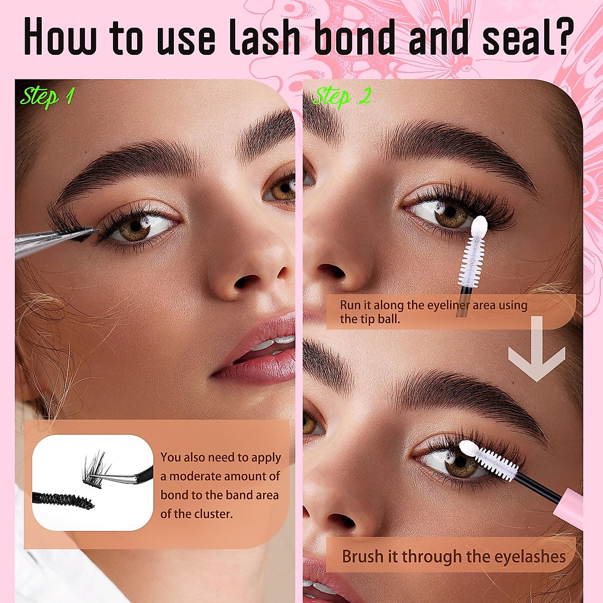 DIY Lash Extension Kit 240Pcs Lash Clusters Individual D Curl Eyelash Extension Kit 40D Wispy Cluster Lashes with Lash Glue 9-16MM Lash Clusters Eyelash Kit