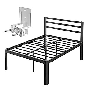 Woozuro 18 Inch Queen Bed-Frame with Headboard and 6PCS Mattress Gaskets No Slip Foundation No Box Spring Needed