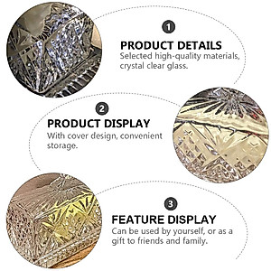 DOITOOL Farmhouse Butter Dish Glass Butter Dish with Lid Butter Keeper Cream Cheese Dish Crystal Butter Tray Serving Dessert Tray Bowl for Cream Cheese Cake Salad Candy Foods Butter Holder