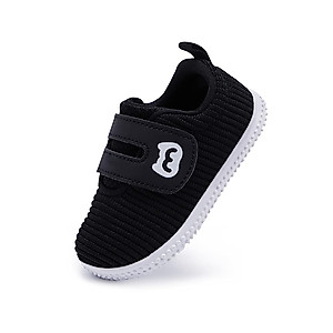 BMCiTYBM Baby Walking Shoes Girls Boys Sneakers Infant Shoes 6 9 12 18 24 Months Black Size 12-18 Months Toddler