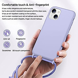 xiusiteli Shockproof iPhone 13 Case with Adjustable Strap Crossbody Nylon Lanyard Anti-Yellow Anti-Scratch Anti-Drop Thin Slim Soft TPU Protective Phone Case Cover for iPhone 13（Purple）