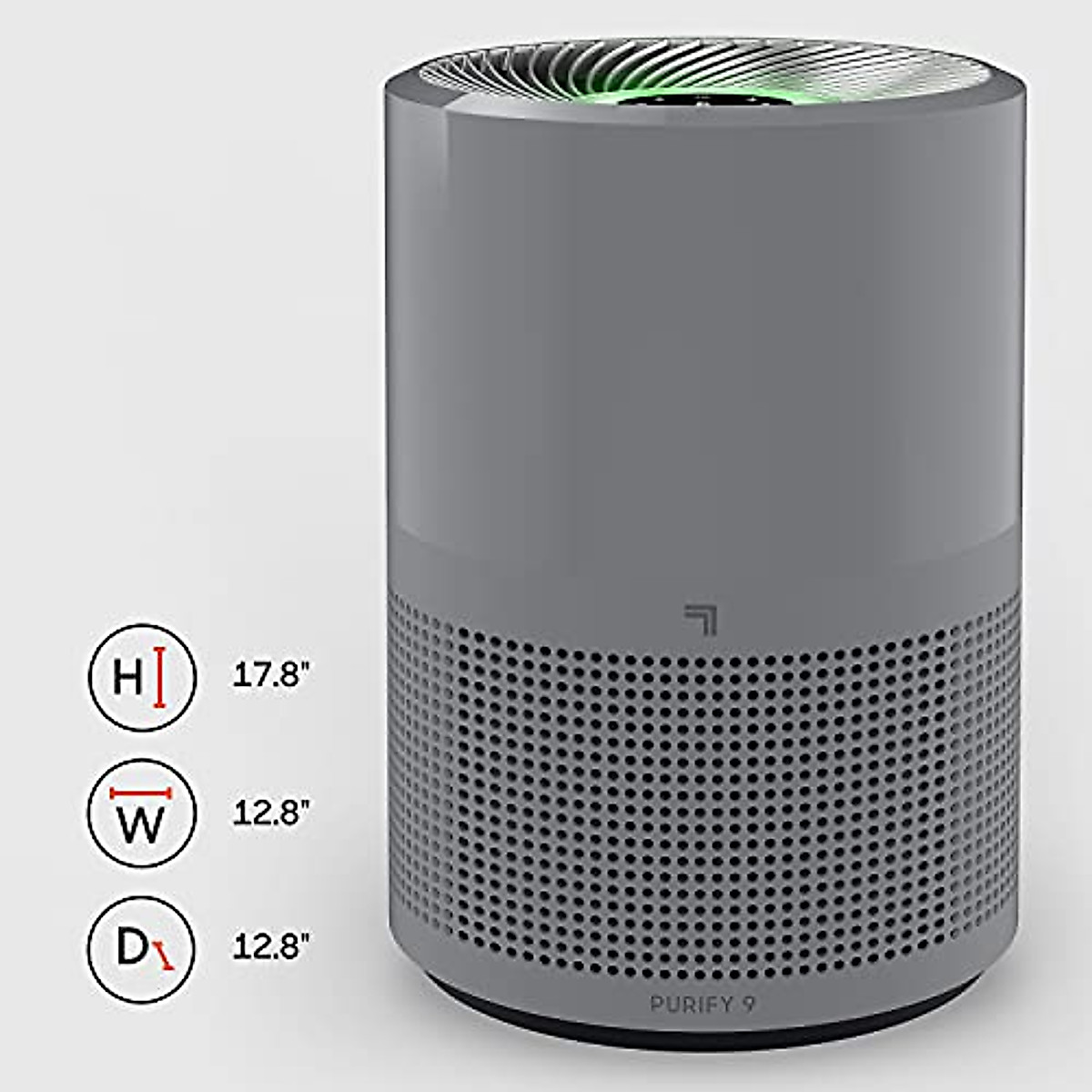 Sharper Image PURIFY 9 Whole Room Air Cleaner with True HEPA Filtration, Activated Carbon Filter, Visual Air Quality Indicator, for Home, Bedroom and Office