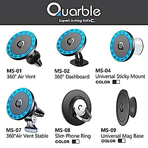 Quarble Air Vent Car Mount Holder Compatible with iPhone 14 13 12/Pro/Pro Max/Mini and Magsafe Case 360° Adjustable No Metal Plate Needed 2021 All New
