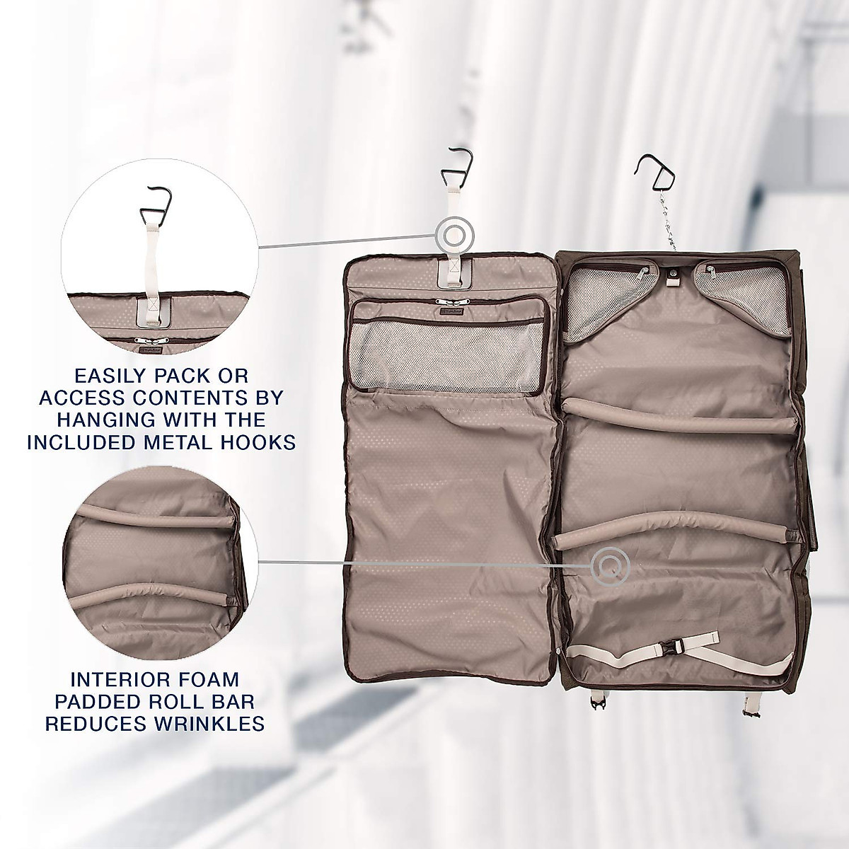 Travelpro Platinum Elite Tri-Fold Carry-On Garment Bag, Men and Women, Rich Espresso, 20-Inch