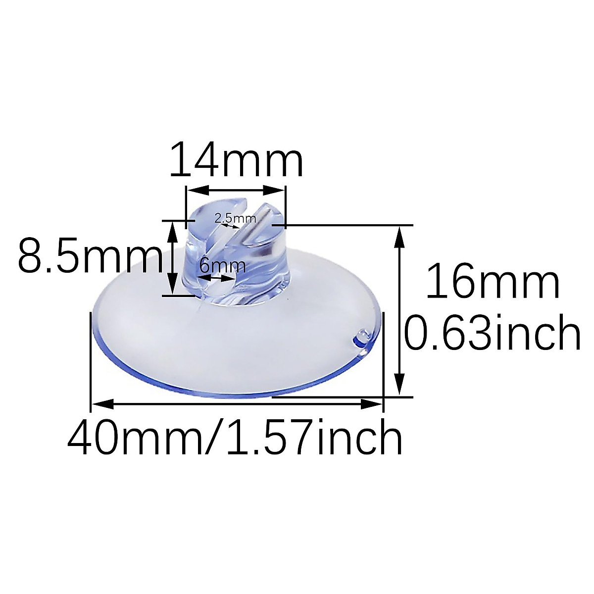RLECS 20PCS 40mm Mini Opening Suction Cup Light String Clip Cord Suction Cup Clear PVC Suction Cup Hook Kitchen Bathroom Shower Basin Connector Suitable for Decorating Bathroom Kitchen Bedroom