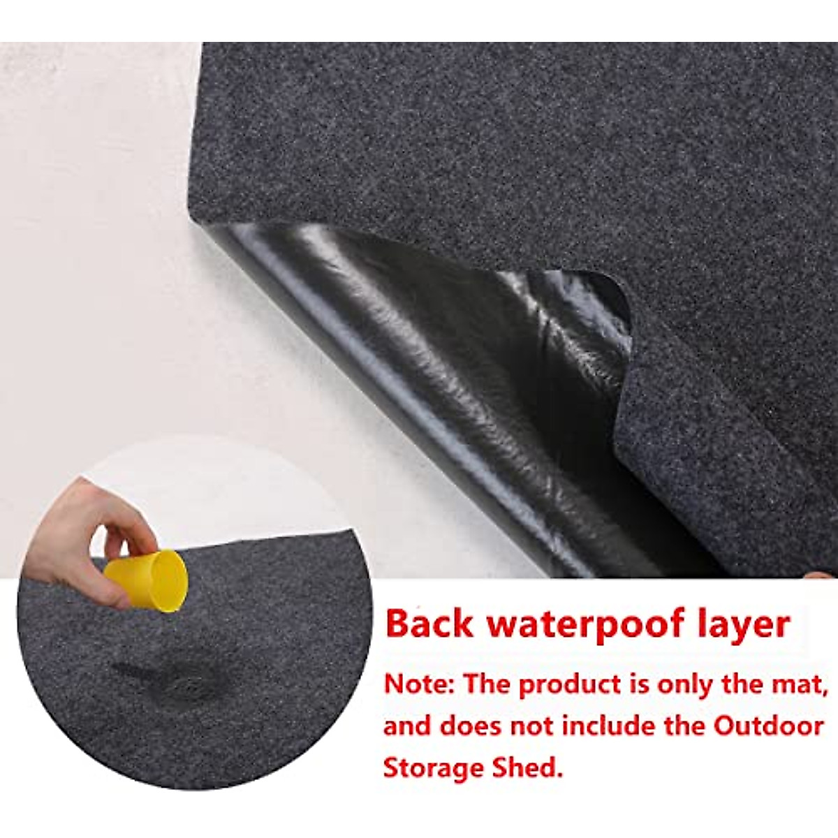 Outdoor Storage Shed Mat，Waterproof and Dustproof Outdoor Carport Mat—Backing Prevents Liquid Penetration，Soft Material, Patio Furniture Mat，Non-Slip Backing，Washable (8' x 8')