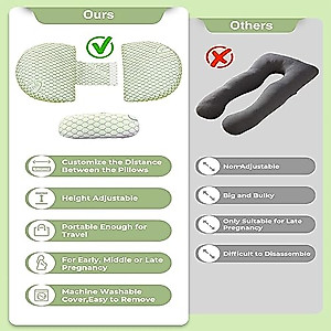 InnoLuxe Pregnancy Wedge Pillows for Sleeping, Maternity Pillow for Pregnant Women, Soft Pregnancy Pillow Support for Back, Belly, HIPS & Legs, Detachable and Adjustable with Pillow Cover