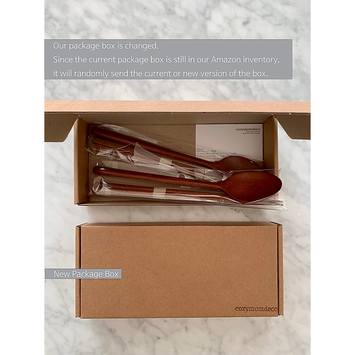 cozymomdeco Korean Made Natural Lacquer Coated Wooden Chopsticks & Spoon Utensil Flatware Jujube Tree Ottchil Natural Lacquer Stocking Stoffer Gift for Mom (2SET)