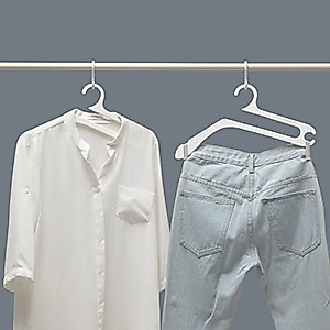 Space Saving, Heavy Duty, Non-Slip Suit, Pants Clothes Hangers, White Large - Pack of 10