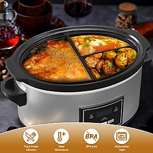 PEAKFUN Silicone Slow Cooker Liners fit Crock-Pot 7-8 Quart Oval Slow Cookergsrfdtdfyujfygyugtftrderdrtujrfdcruyftftyfdedsryhsderdhctgrfdujf