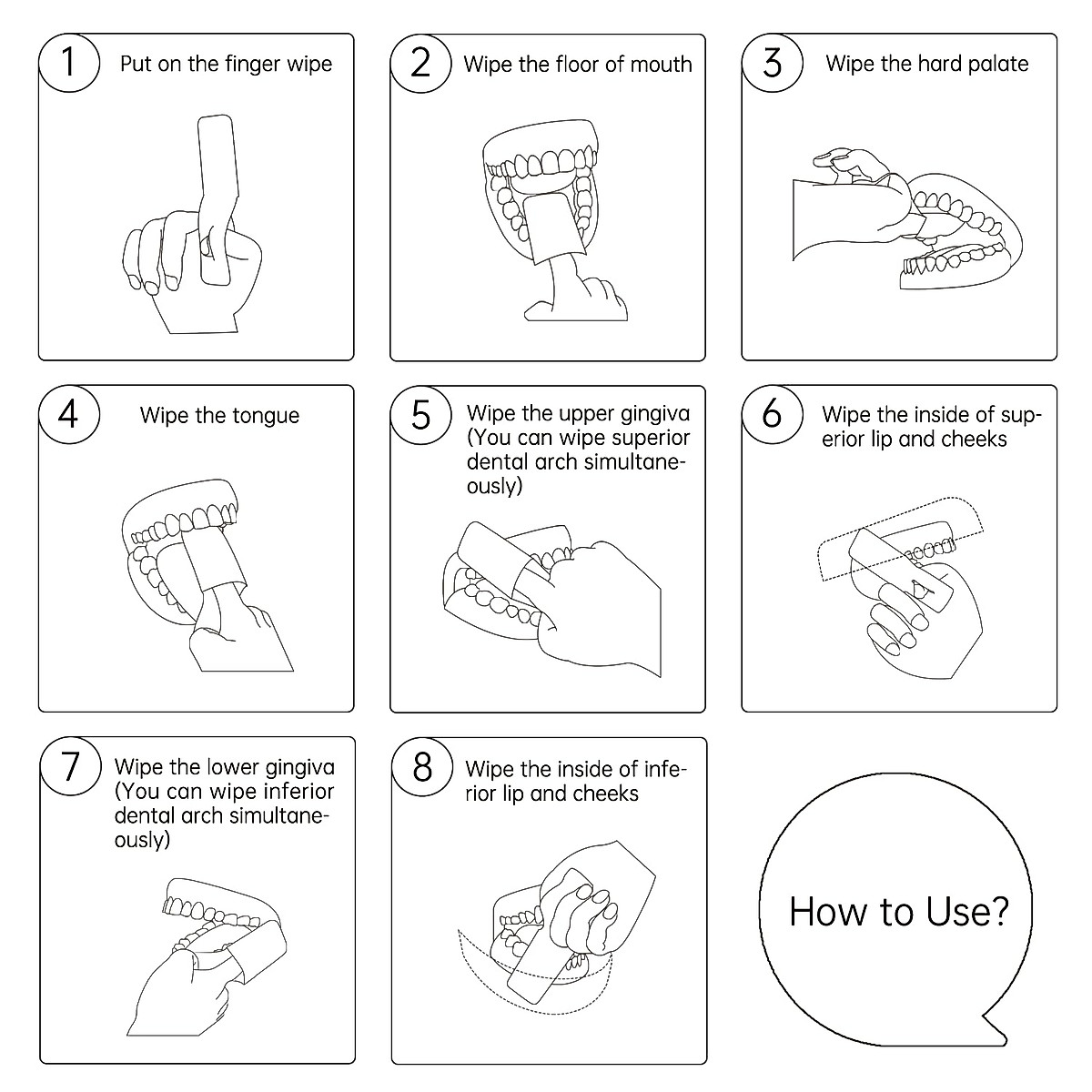 Tongueclear Finger Teeth Wipes for Adults, 60pcs, Oral Brush ups for Teeth Cleaning, Deep Cleaning Teeth Wipes, Gum Cleanning, Teeth Whitening Wipes, Oral mucosa Cleaner, Mint Flavor