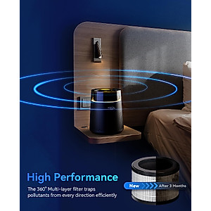 Genuine MSB5 Air Purifier Filter Replacement, 3-in-1 High-Efficiency H13 True Hepa Air Filter Replacement for Smoke Pollen Dander Hair Smell-Standard Version (2 Pack)