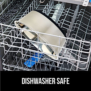 GORILLA GRIP Set of 2 Dog Bowls, Holds 8 Cups (64 fl oz), Heavy Duty Metal Food and Water Bowl for Feeding Dogs and Cats, Dishwasher Safe, Rust Resistant Stainless Steel, BPA Free Rubber Base, Black