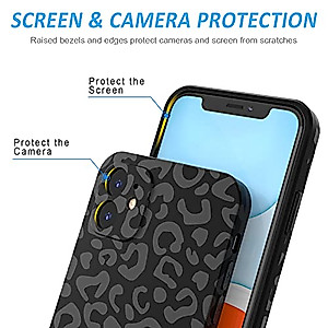 LOEV Phone Case for iPhone 11 Black Leopard Case, Cute Fashion Matte Cheetah Print [Not Rub-Off] Soft TPU Rubber Bumper Shockproof Protective Case Cover for Women Girls 6.1", Leopard Print Pattern
