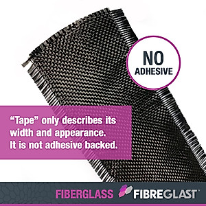 Fibre Glast Carbon Fiber Graphite Fabric, 2 inch Wide – High-Strength Lightweight Waterproof Aerodynamic Cloth Roll for Car, Air, Boat Repairs – Epoxy-Resin Compatible Fabric, 6 Oz, 50 Yards