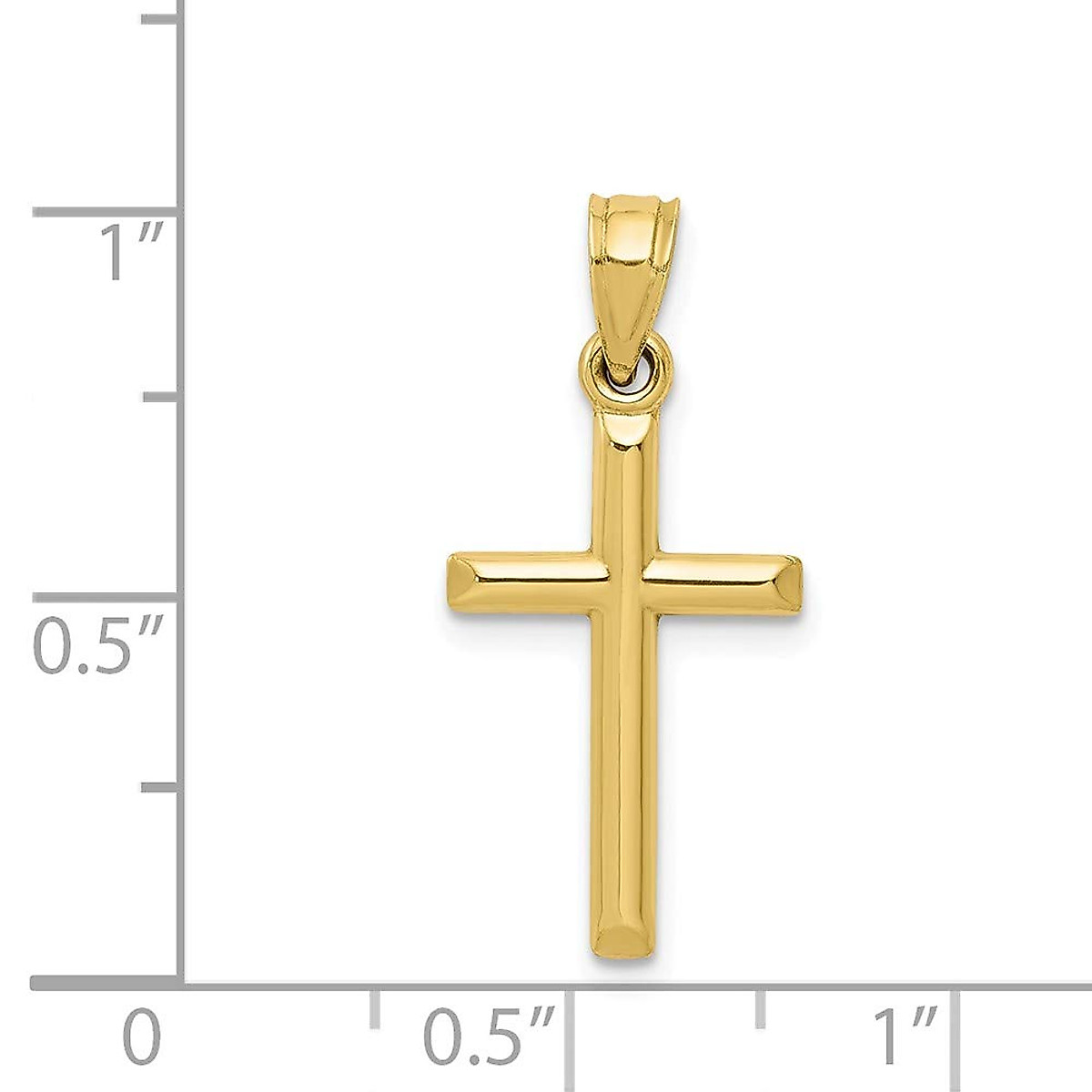 10k Yellow Gold Cross Pendant Charm SMALL - 1 Inch - 24mm x 12mm - Jewelry Gifts For Women Wife Mom Gifts For Men Husband Dad